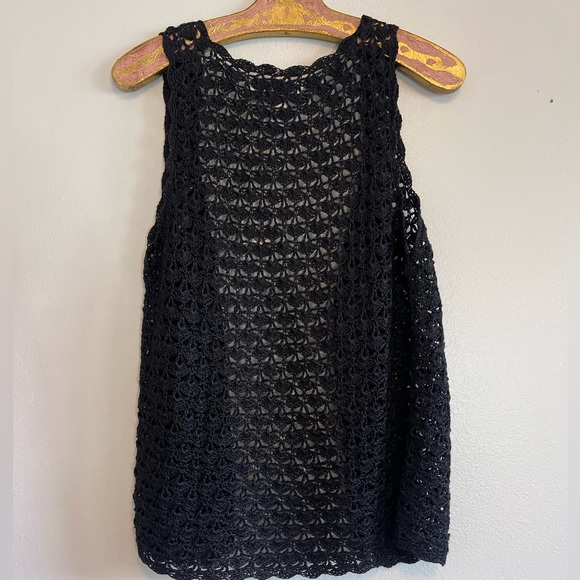 Jackets & Coats | Vintage Black Crochet Vest | Poshmark